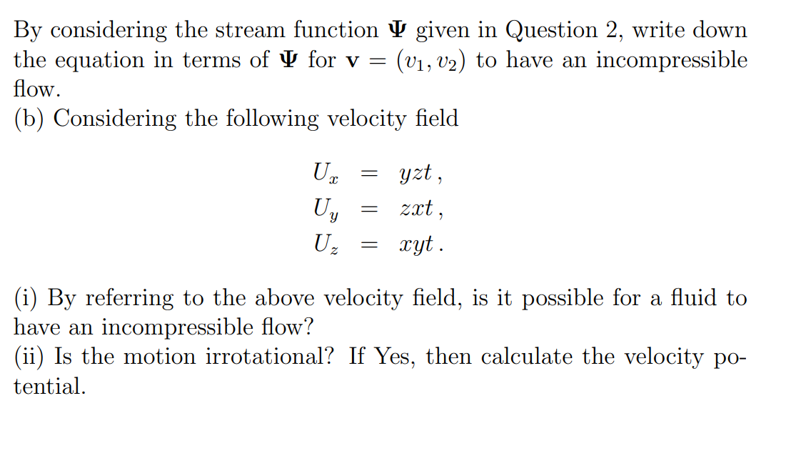 Solved By considering the stream function given in Question | Chegg.com