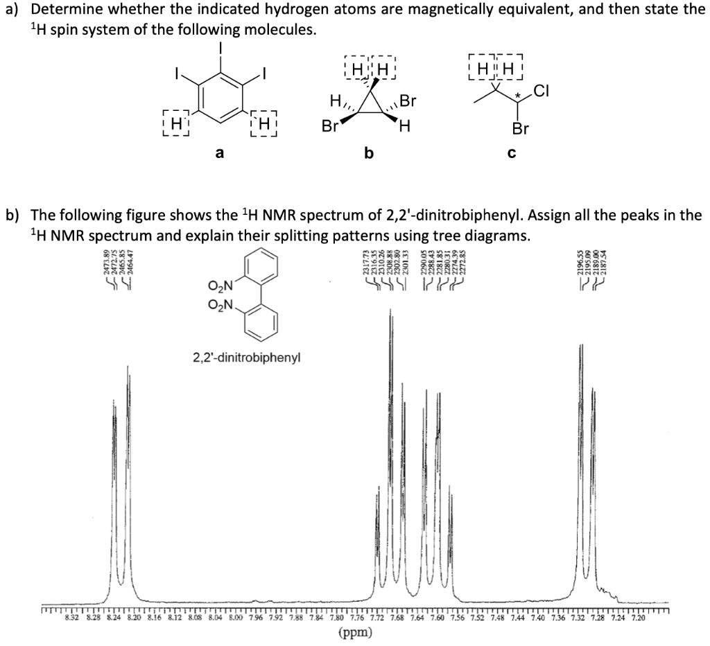 Solved a) Determine whether the indicated hydrogen atoms are | Chegg.com