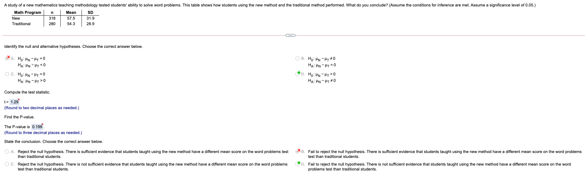 Solved n A study of a new mathematics teaching methodology | Chegg.com