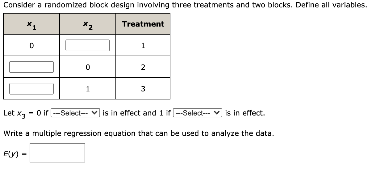Solved Consider a randomized block design involving three | Chegg.com
