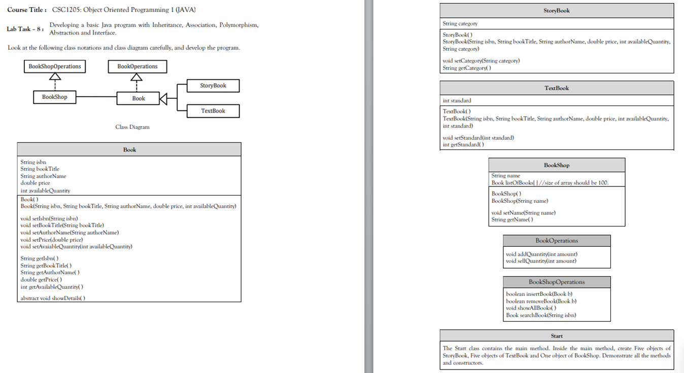 Course Title : CSC1205: Object Oriented Programming 1 | Chegg.com