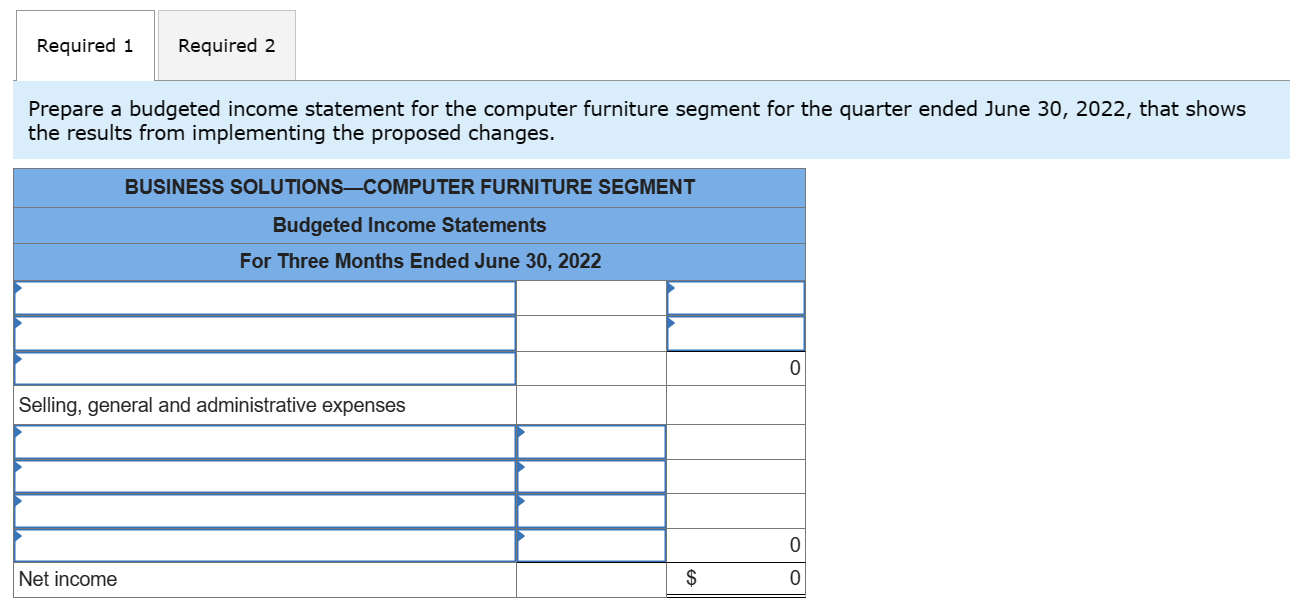 Prepare a budgeted income statement for the computer | Chegg.com