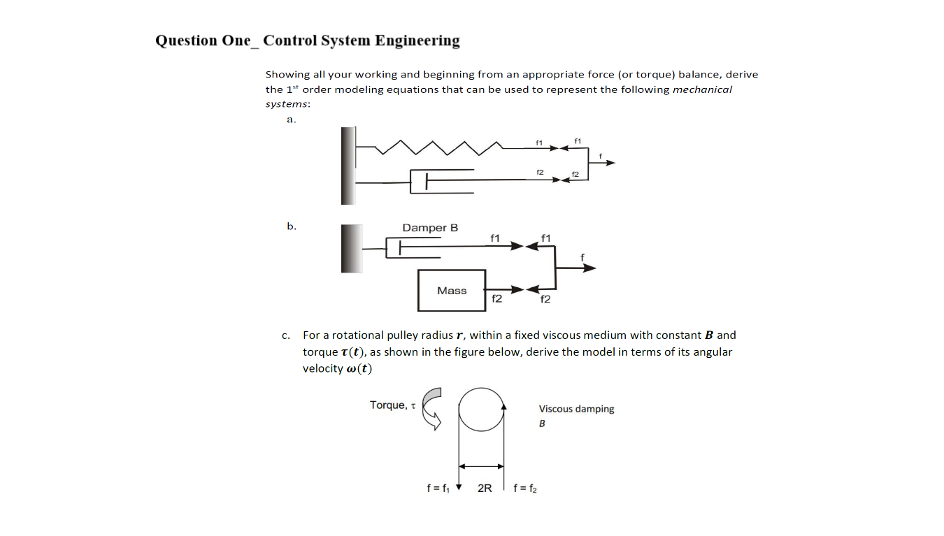 Solved One_Control System Engineering Showing all your | Chegg.com