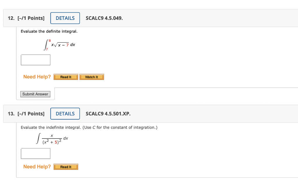 Solved 7. [0/1 Points] DETAILS PREVIOUS ANSWERS SCALC9 | Chegg.com