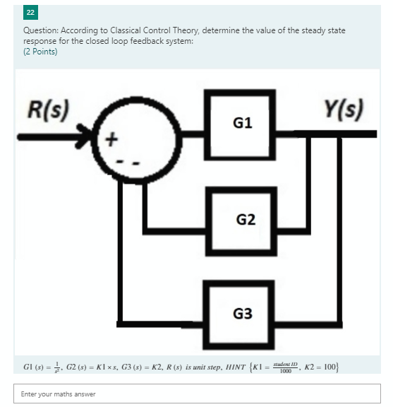 Solved 22 Question: According to Classical Control Theory, | Chegg.com