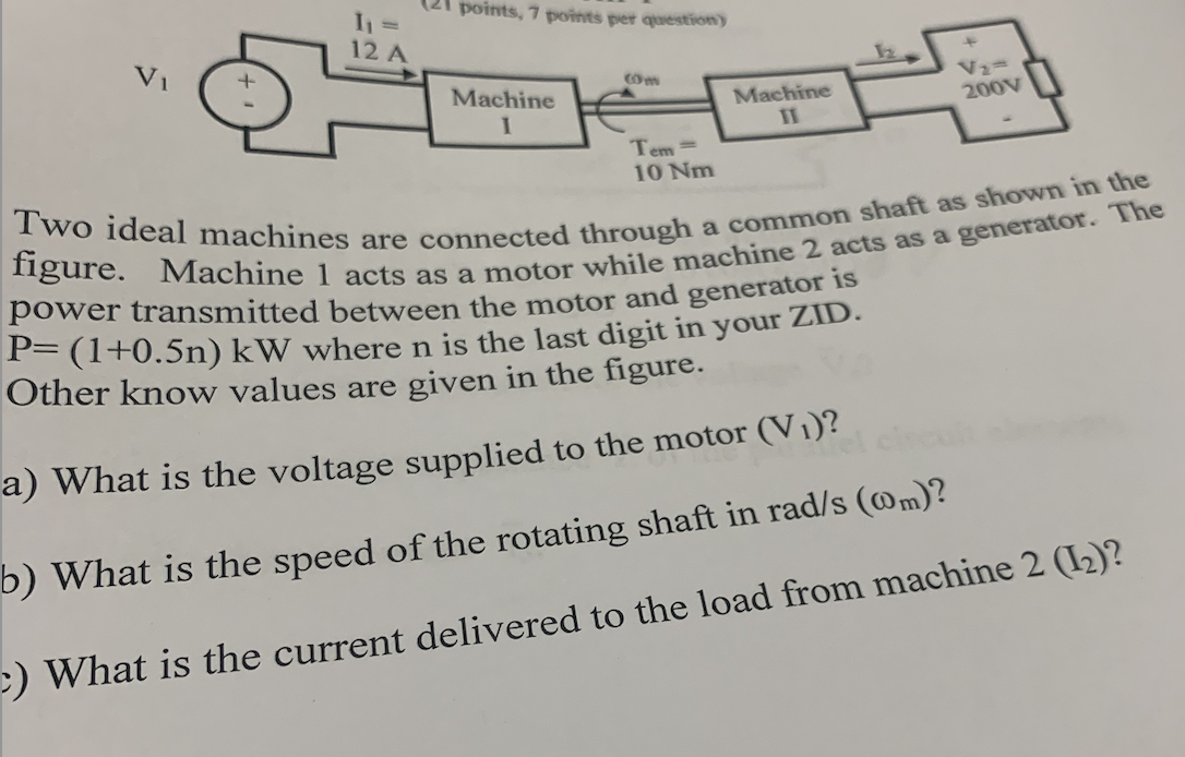 Solved Two ideal machines are connected through a common | Chegg.com