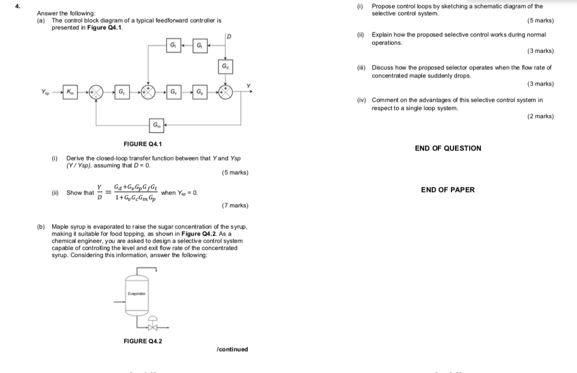 Solved 4. Answer the following: (a) The control block | Chegg.com