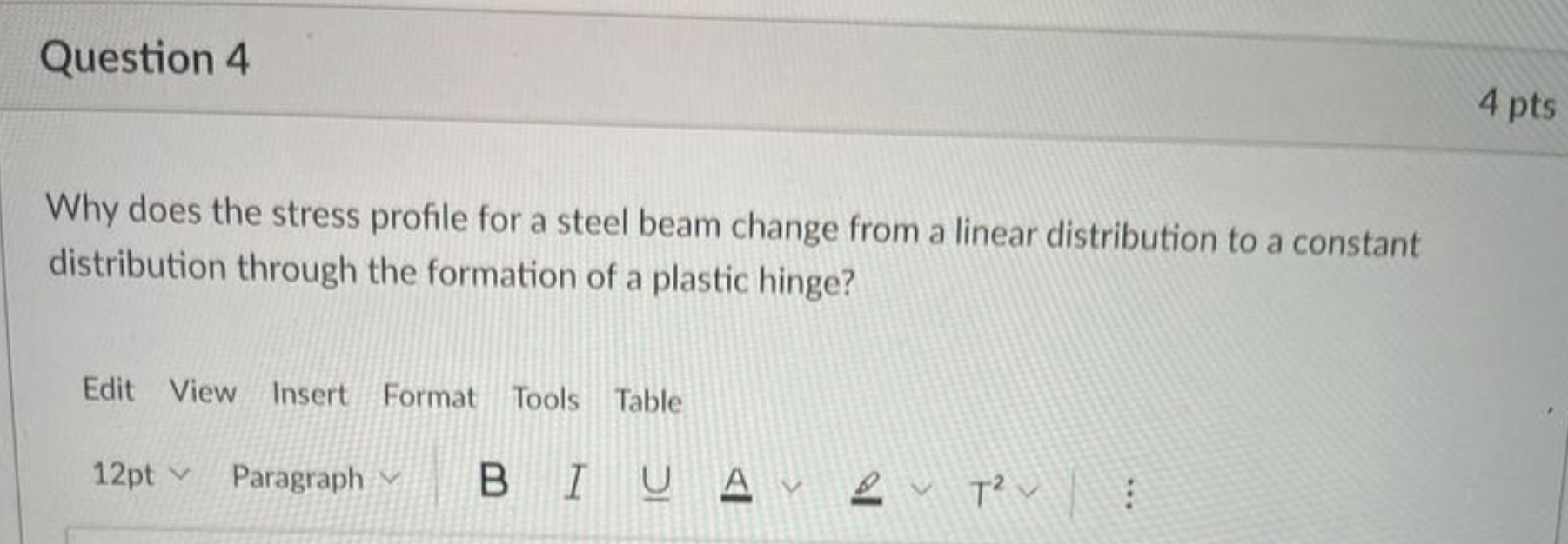 Solved Why does the stress profile for a steel beam change | Chegg.com