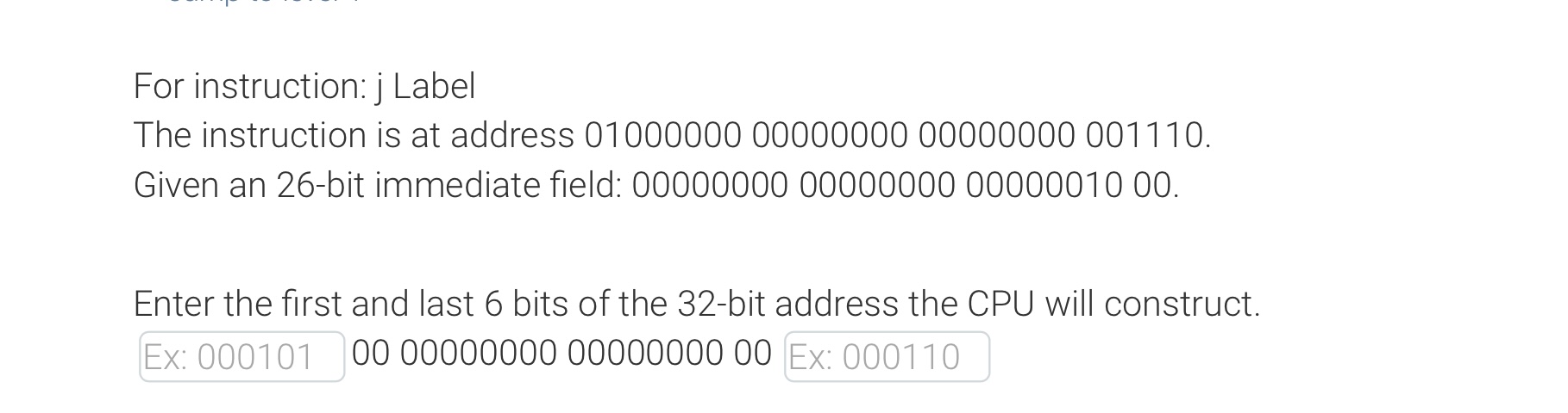 Solved For instruction: j LabelThe instruction is at address | Chegg.com