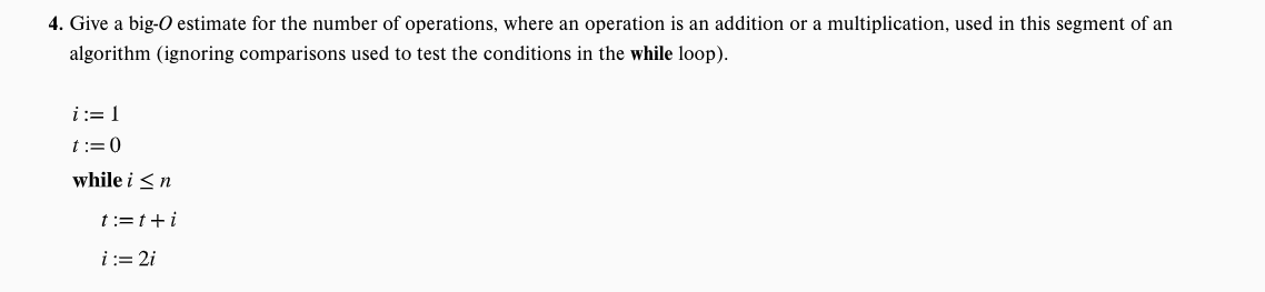 (Solved) : 4 Give Big O Estimate Number Operations Operation Addition ... (Solved) : 4 Give Big O Estimate Number Operations Operation Addition ...