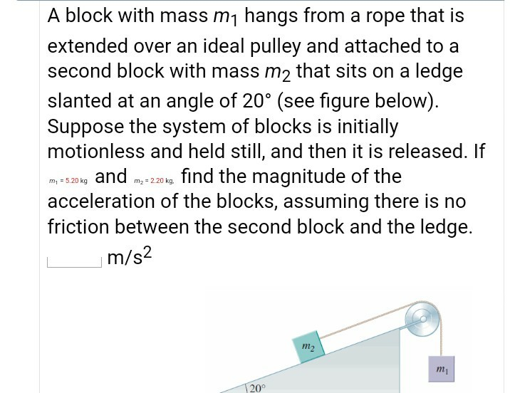 Solved A block with mass m1 hangs from a rope that is | Chegg.com