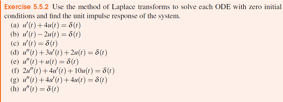 Solved Exercise 5.5.2 Use the method of Laplace transforms | Chegg.com