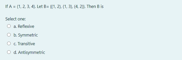 Solved A function F: N-N defined by f(x) = x2 is Select one: | Chegg.com