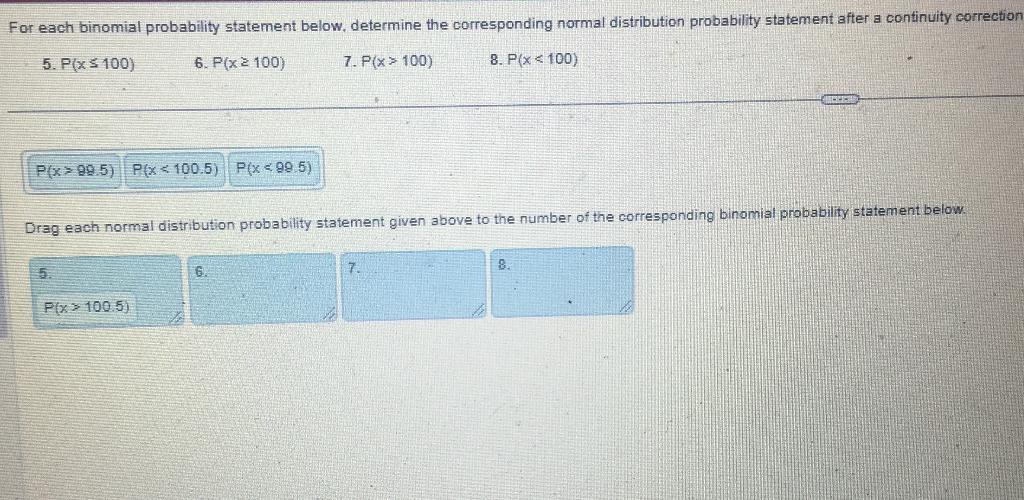 Solved For each binomial probability statement below, | Chegg.com