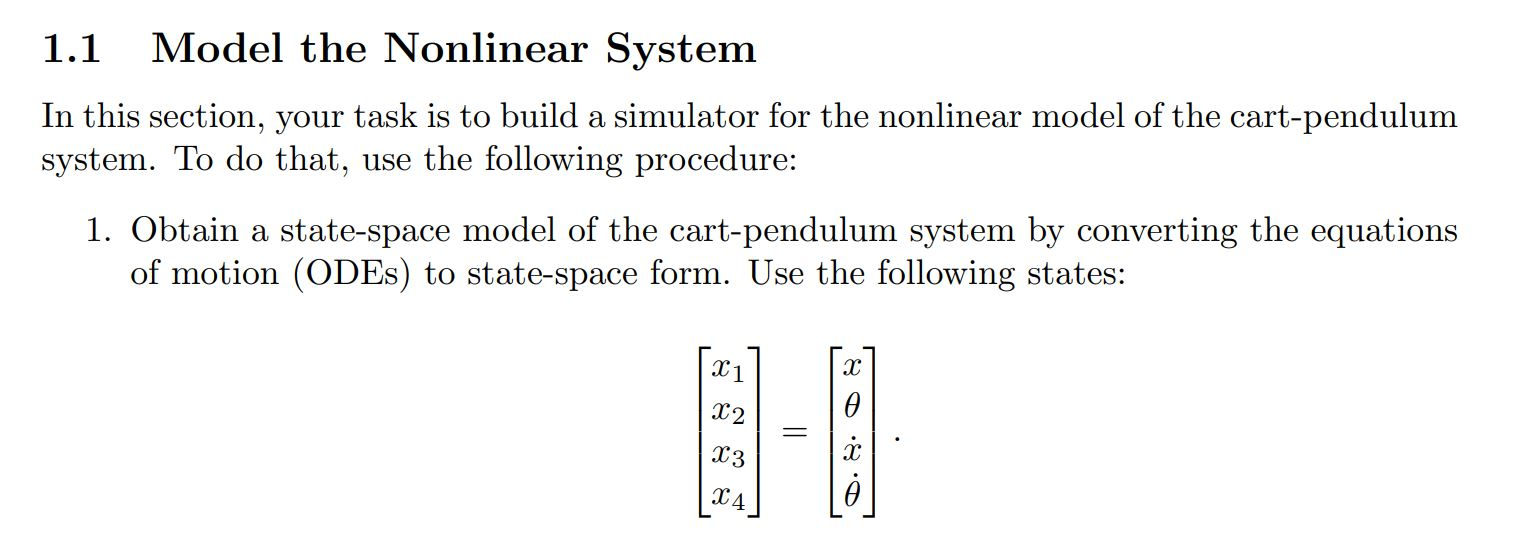 Solved Model The Nonlinear System 1 1 In This Section Your