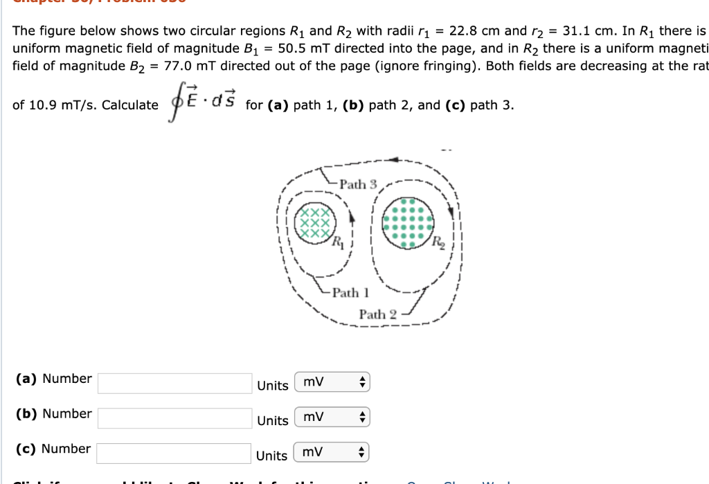 Solved The figure below shows two circular regions R1 and R2 | Chegg.com