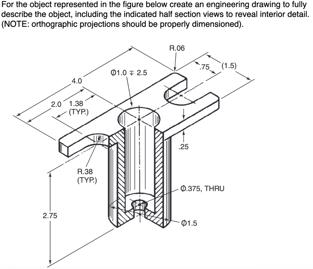 Solved For the object represented in the figure below create | Chegg.com