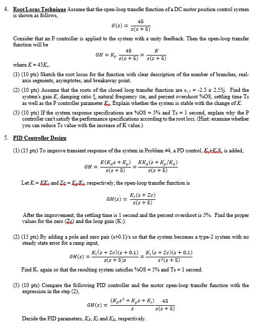 4. Root Locus Technique Assume that the open-loop | Chegg.com