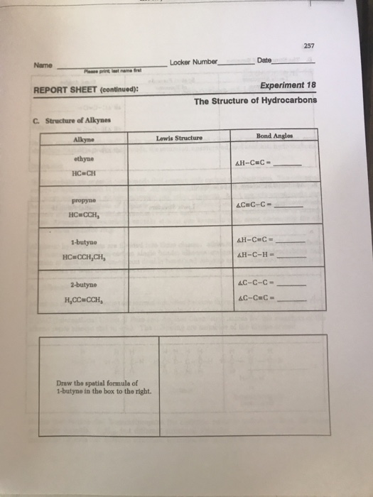 Solved 255 Name Locker Number Dete REPORT SHEET: Experiment | Chegg.com