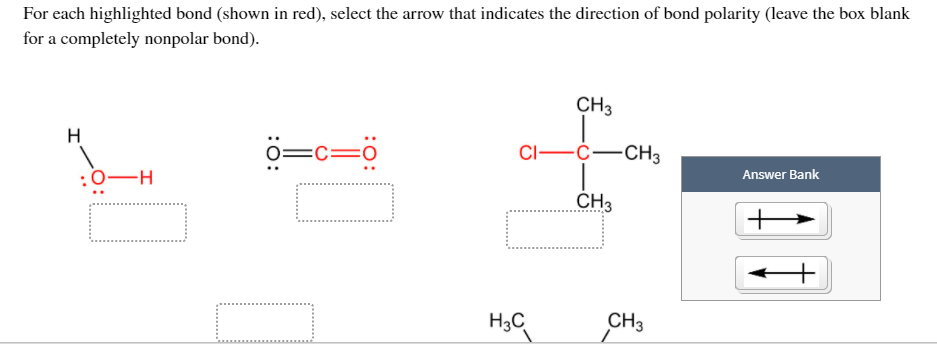 Solved For each highlighted bond (shown in red), select the | Chegg.com