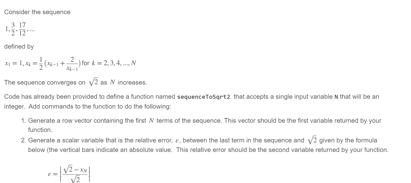 Solved Consider the sequence 1,23,1217,… defined by | Chegg.com