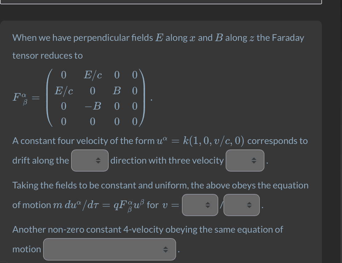 Solved When we have perpendicular fields E along x and B | Chegg.com