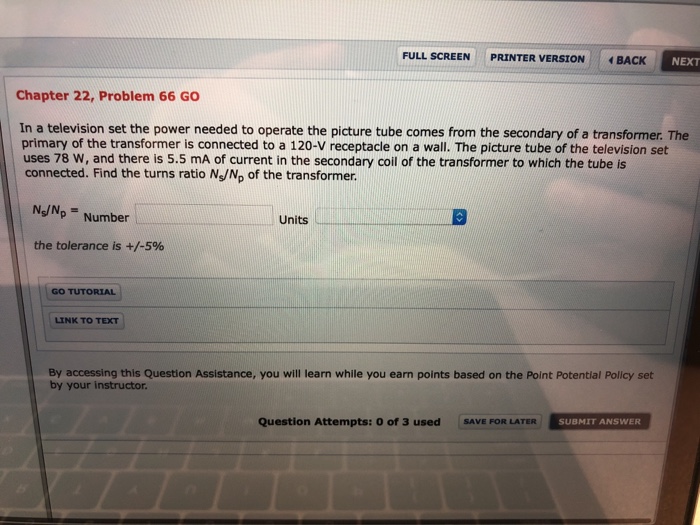 Solved FULL SCREEN PRINTER VERSION BACK NEXT Chapter 22, | Chegg.com