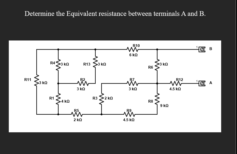 Solved Determine the Equivalent resistance between terminals | Chegg.com