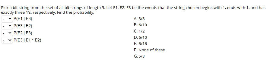 Solved Pick a bit string from the set of all bit strings of | Chegg.com