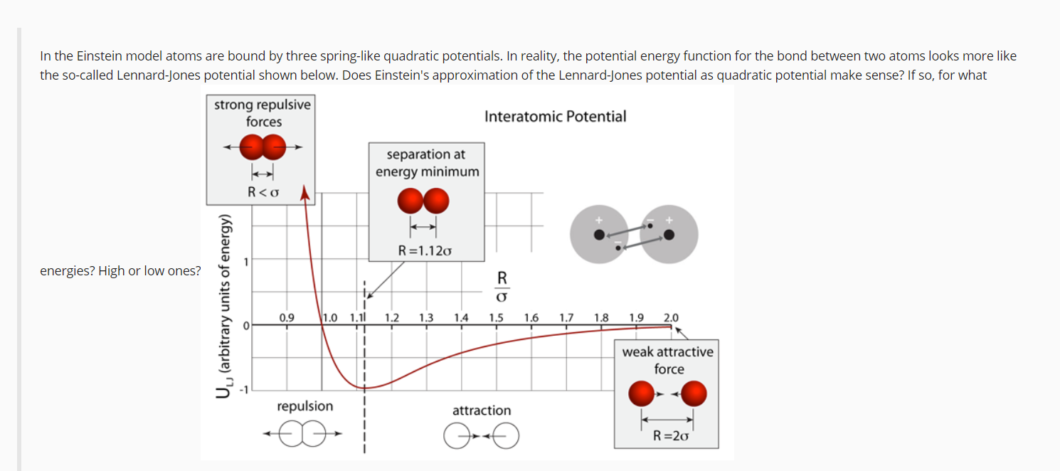Solved In the Einstein model atoms are bound by three | Chegg.com