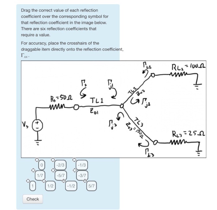 Solved Drag the correct value of each reflection coefficient | Chegg.com