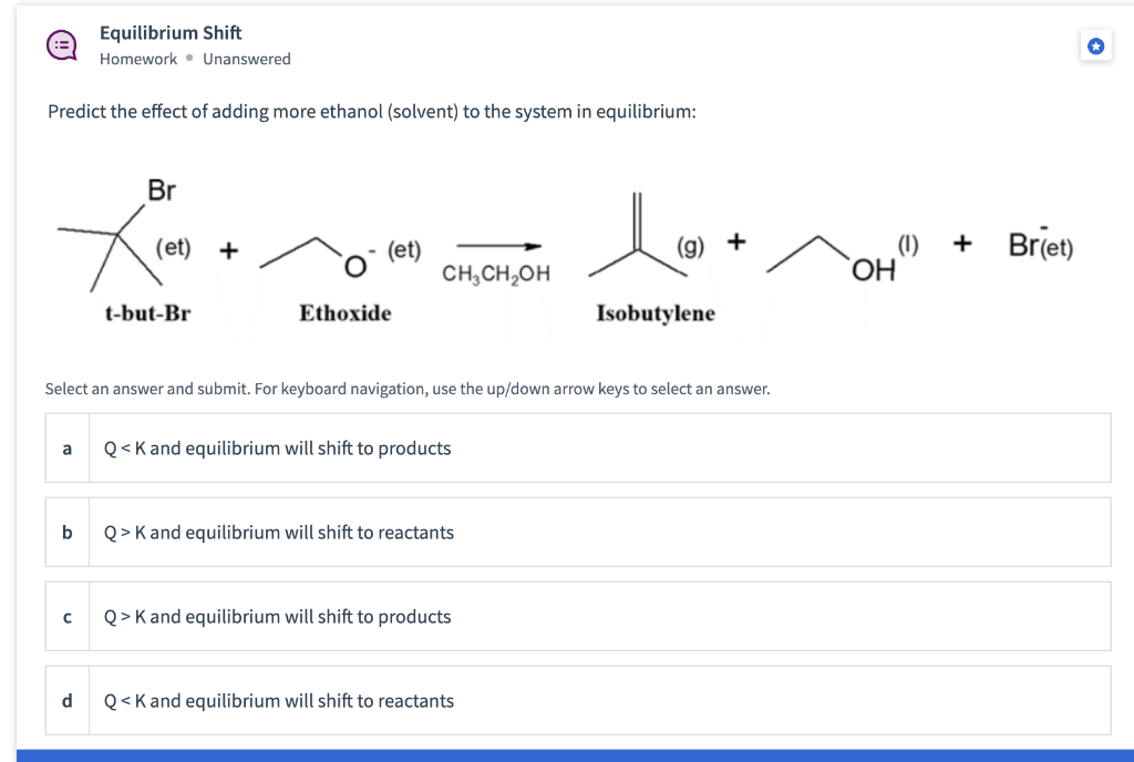 Solved Predict the effect of adding more ethanol (solvent) | Chegg.com