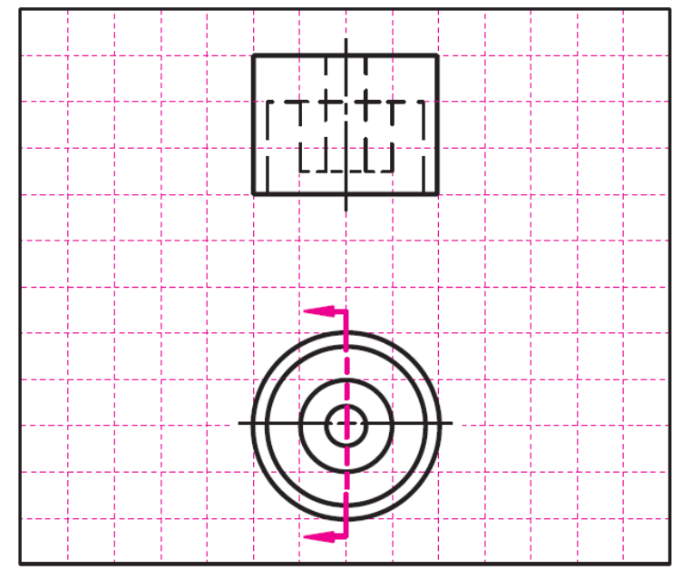 Solved Please draw the half section view and use hatch lines | Chegg.com