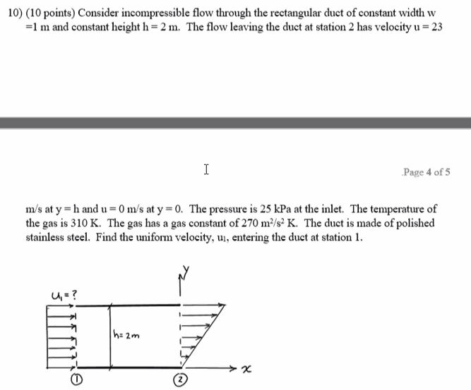 Solved 10) (10 points) Consider incompressible flow through | Chegg.com Solved 10) (10 points) Consider incompressible flow through | Chegg.com