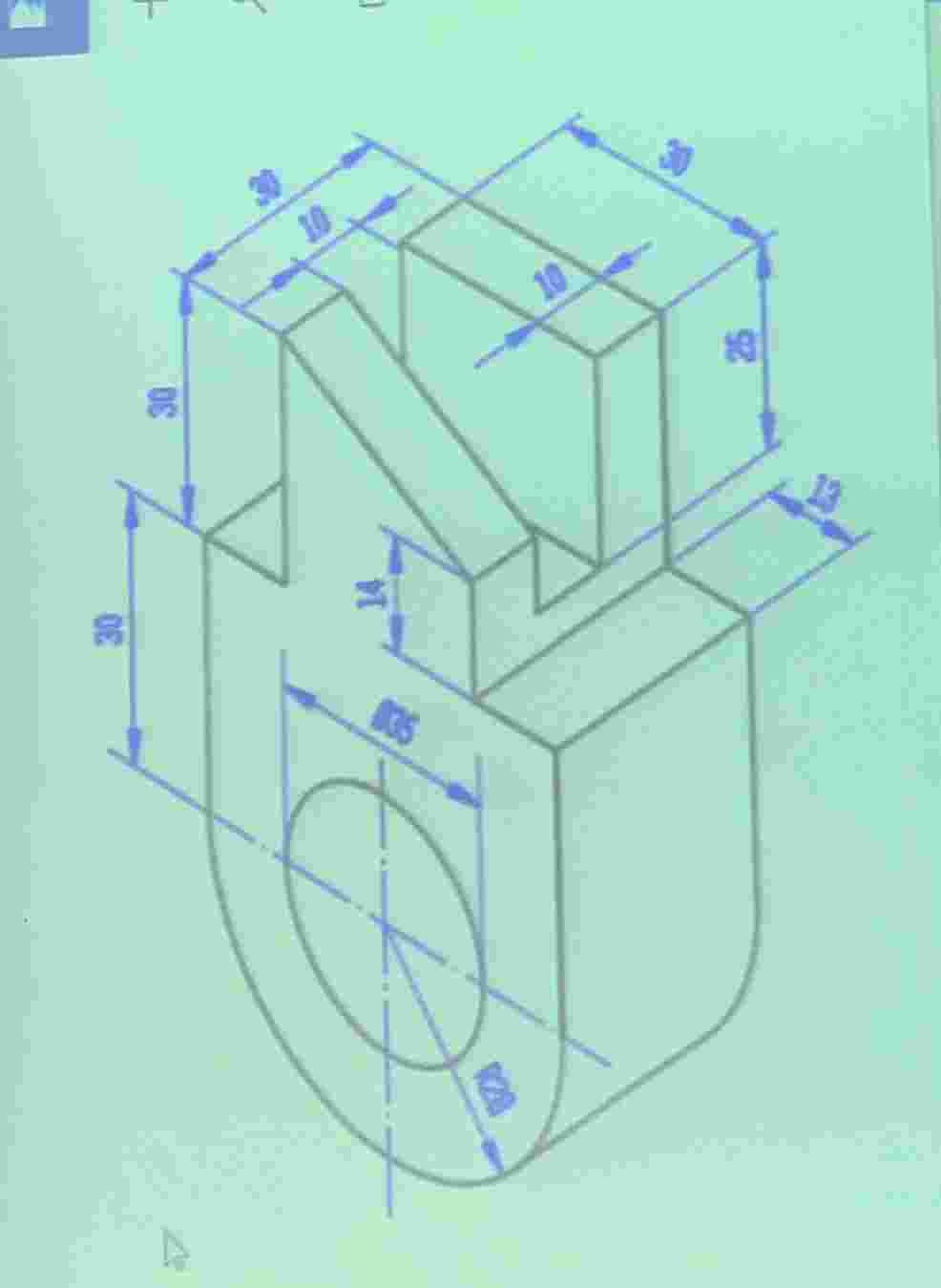 Solved draw the three view of the figure in to scale 1:1 ﻿on | Chegg.com