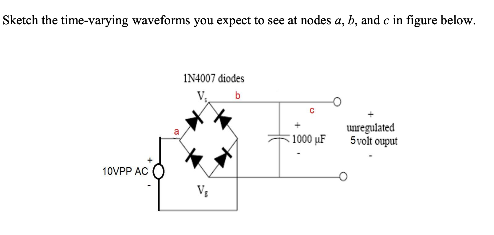 Solved Sketch the time-varying waveforms you expect to see | Chegg.com