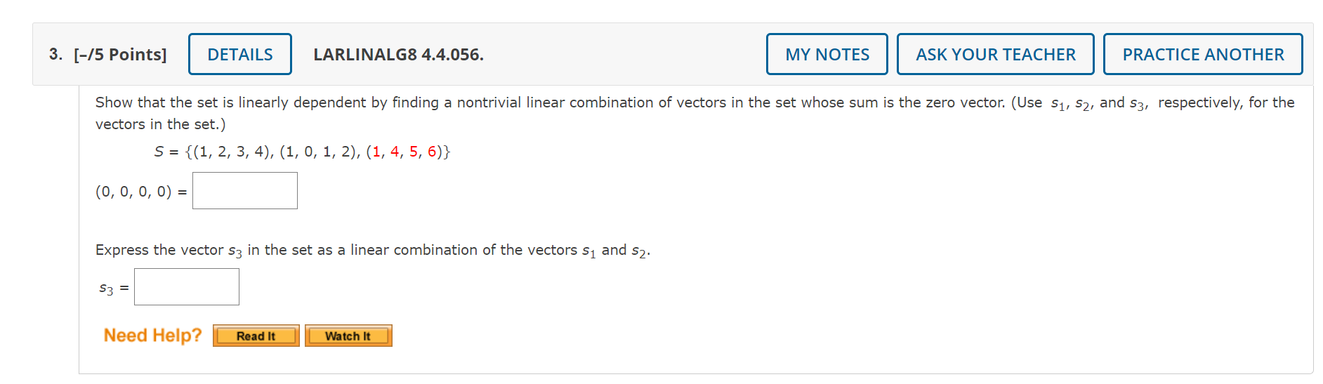 Solved Show that the set is linearly dependent by finding a | Chegg.com