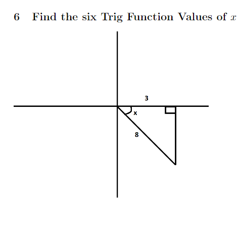 Solved 6 Find the six Trig Function Values of x | Chegg.com