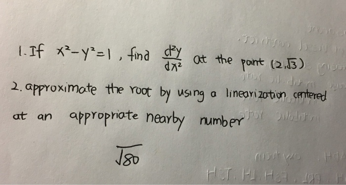 Solved If x^2 - y^2 = 1, find d^2y/dx^2 at the point (2, | Chegg.com