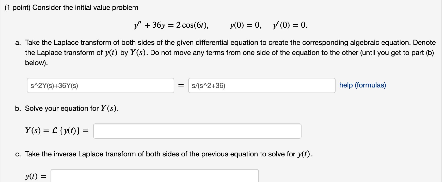 Solved 1 Point Consider The Initial Value Problem Y