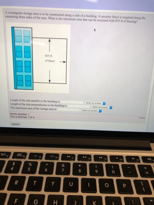 Solved A rectangular storage area is to be constructed along | Chegg.com