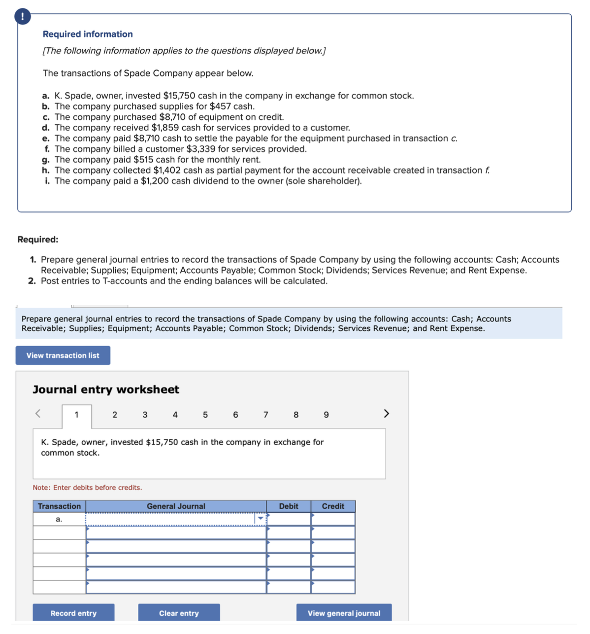 Solved Required information Journal entry | Chegg.com