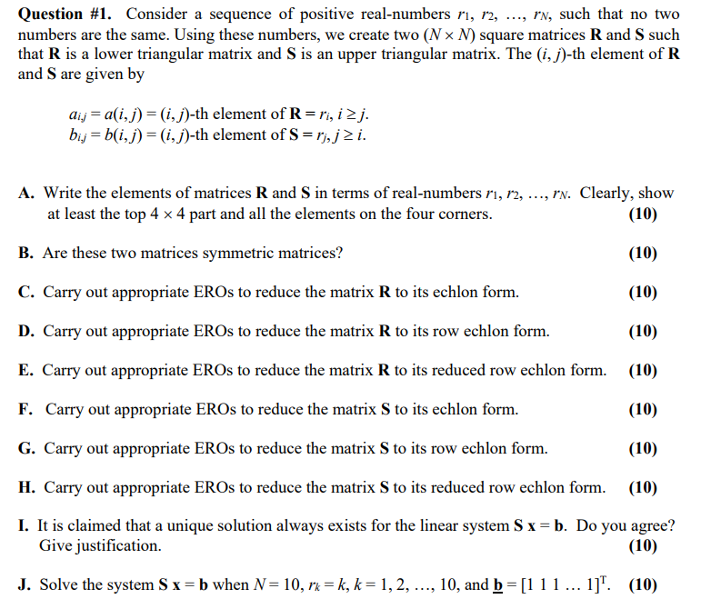 Solved Question \#1. Consider a sequence of positive | Chegg.com
