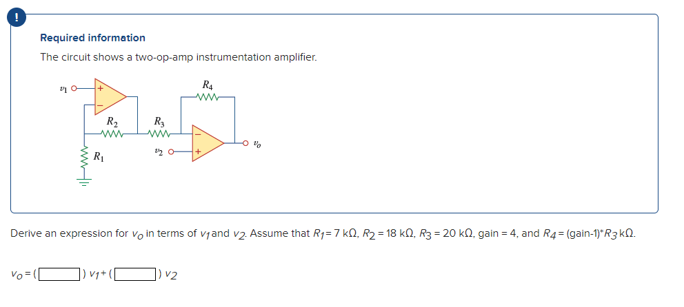 Solved Required information The circuit shows a two-op-amp | Chegg.com