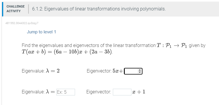 Solved 6.1.2: Eigenvalues of linear transformations | Chegg.com