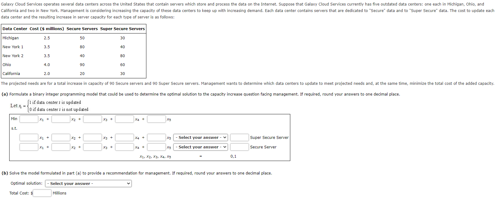 Solved Hata center and the resulting increase in server | Chegg.com