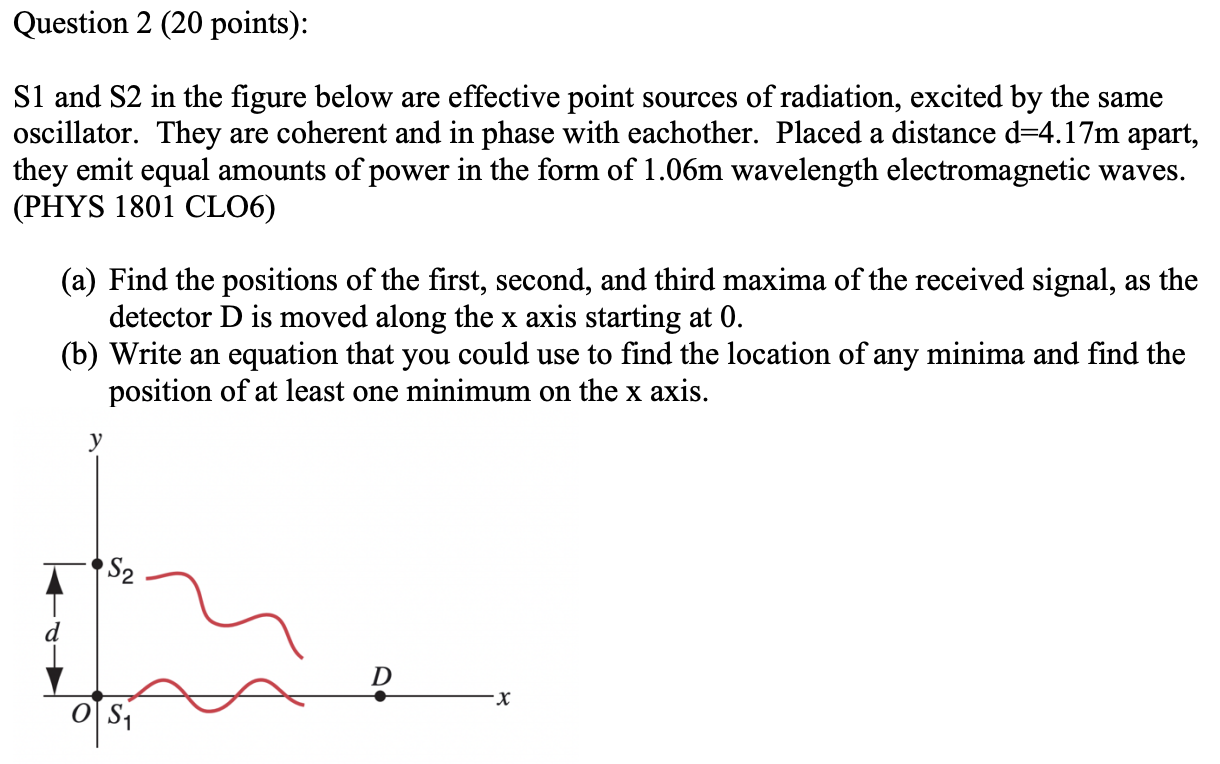 Solved Question 2 (20 points): S1 and S2 in the figure below | Chegg.com