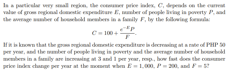 In a particular very small region, the consumer price | Chegg.com