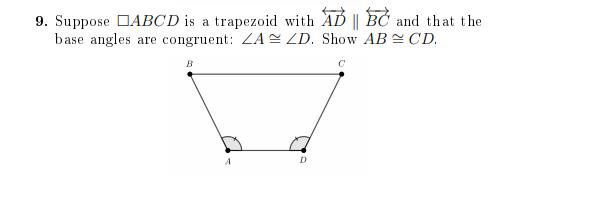 Solved 9. Suppose DABCD is a trapezoid with AD || BC and | Chegg.com