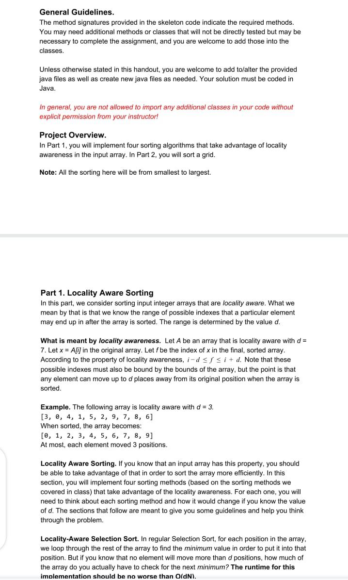 General Guidelines. The method signatures provided in | Chegg.com
